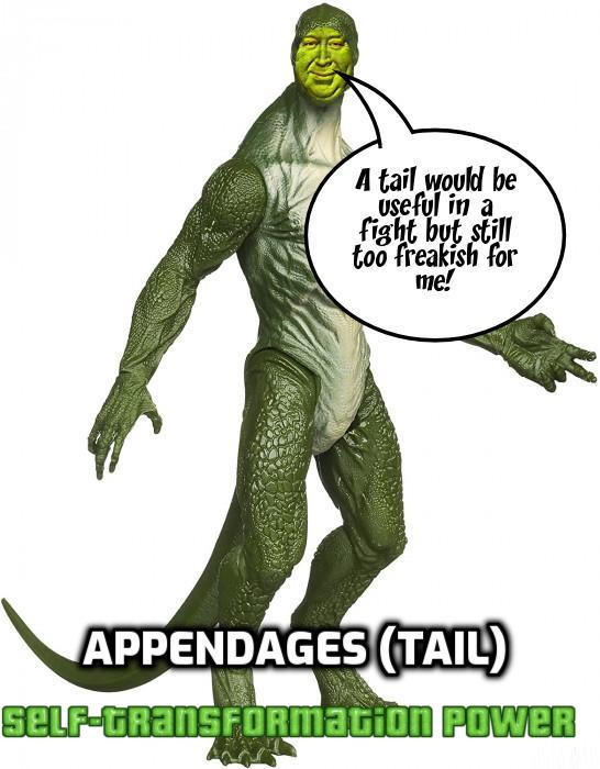 039) Appendages (tail) – Hugh Fox Superpowers List
