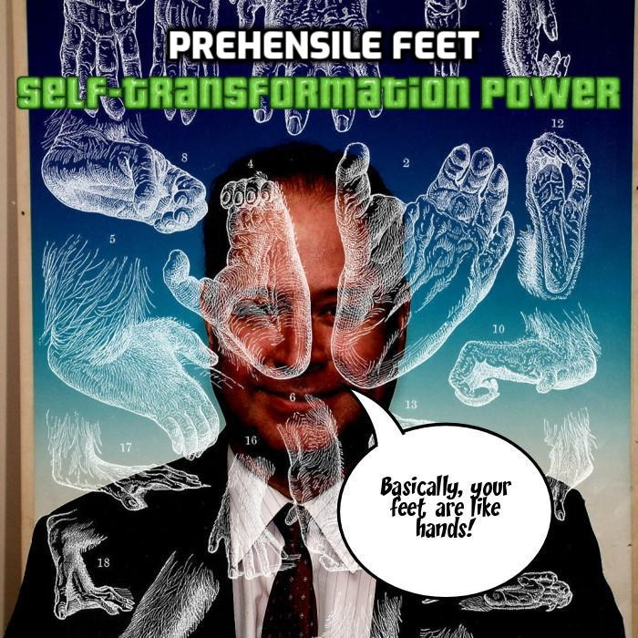 357) Prehensile Feet – Foxhugh Superpowers List